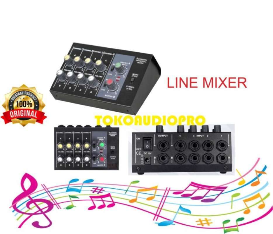 Promo Profesional Line Mixer 8 channel input mic Mixer Portable Diskon ...