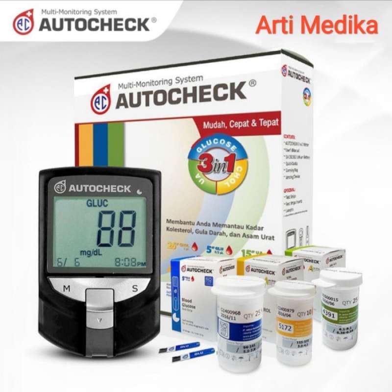 Promo Autocheck 3 In 1 Alat Cek Gula Darah, Kolesterol Dan Asam Urat Onemed Diskon 17% di Seller ...