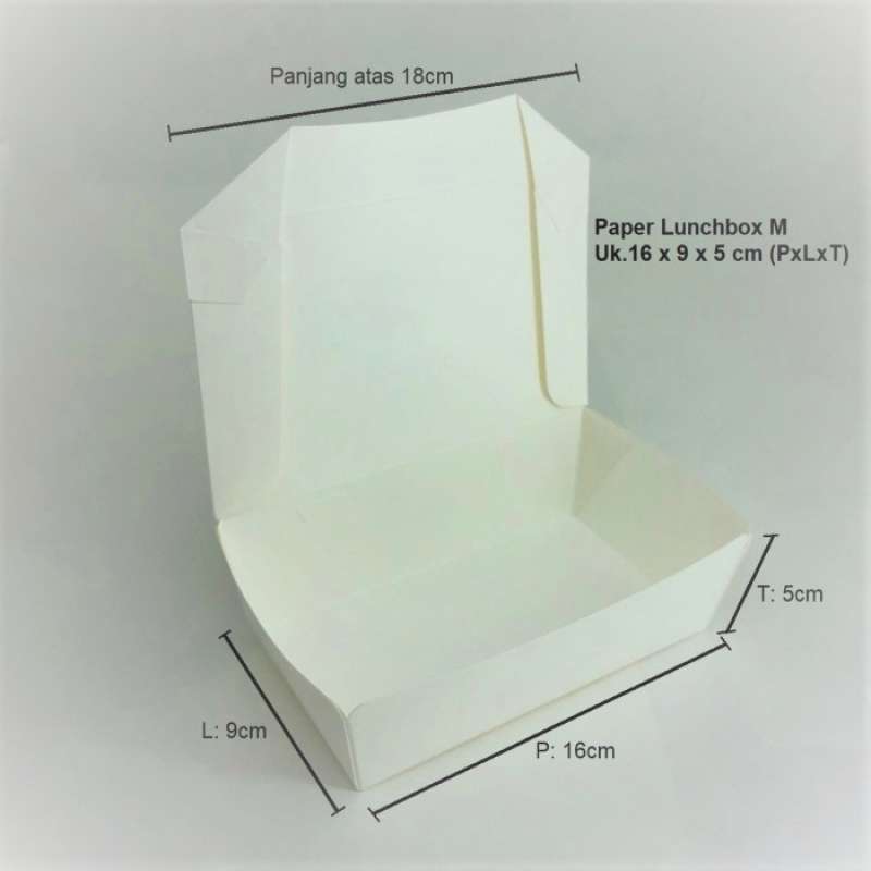 Jual Paper Lunchbox M 16X9X5 Kotak Makanan Bungkus Kemasan Kertas ...
