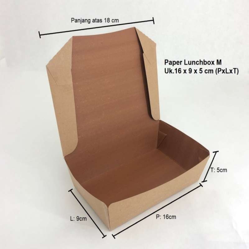 Jual Paper Lunchbox M 16X9X5 Kotak Makanan Bungkus Kemasan Kertas ...
