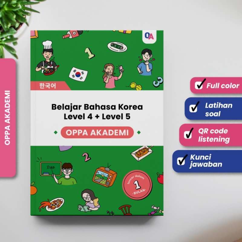 Promo Buku Belajar Bahasa Korea Oppa Akademi Level 4 + Level 5 Diskon 23% di Seller Emerald ...