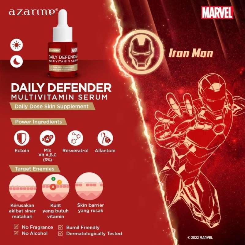 Jual [azarine X Marvel] Daily Defender Multivitamin Serum 20ml Di ...