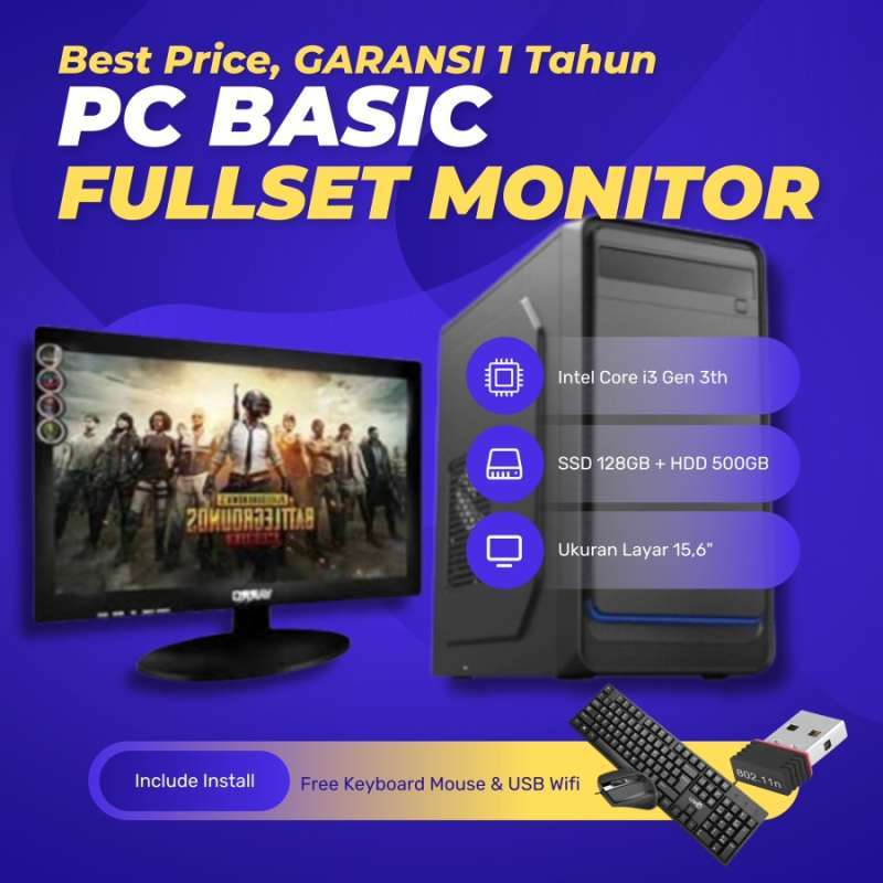 Jual Pc Fullset Intel Core I Dan Monitor Inch Sudah Pakai Ssd Garansi Tahun Di Seller