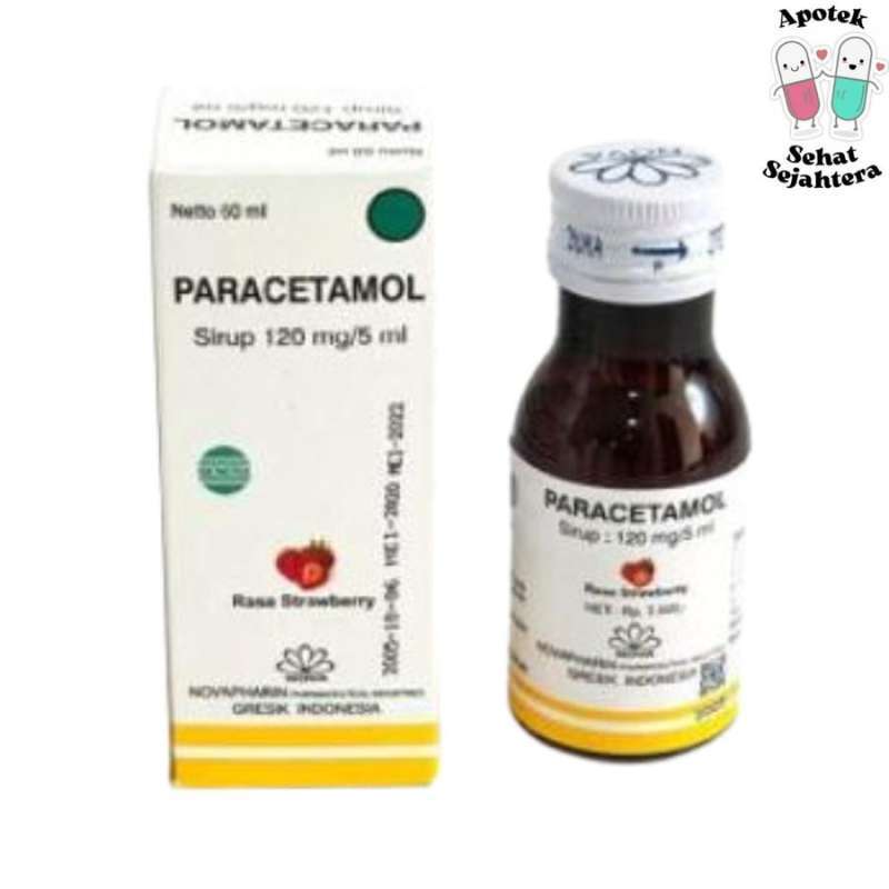 Jual OBAT DEMAM&NYERI ANAK PARACETAMOL SIRUP RASA STRAWBERRY BOTOL 60 ...