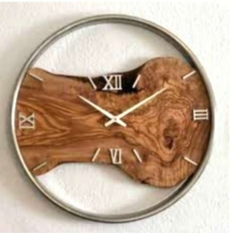 Jual Jam Dinding Aesthetic Kayu Jati Diameter 60 Cm - Hitam, Angka ...