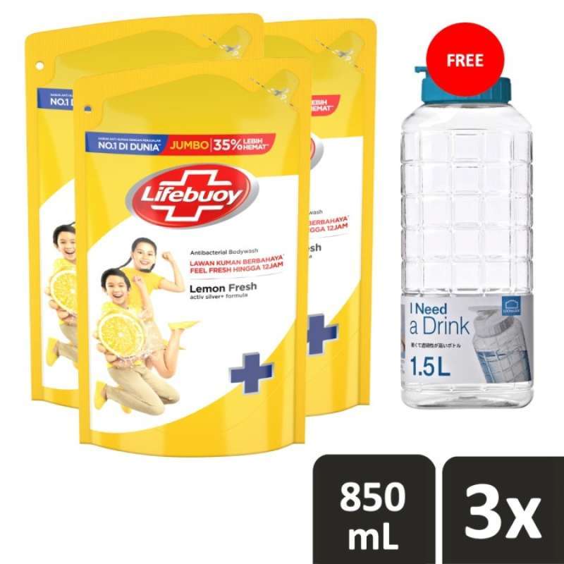 Promo Lifebuoy Sabun Mandi Cair Refill Lemon Fresh 850Ml Free Lock n Lock Diskon 33% di Seller ...