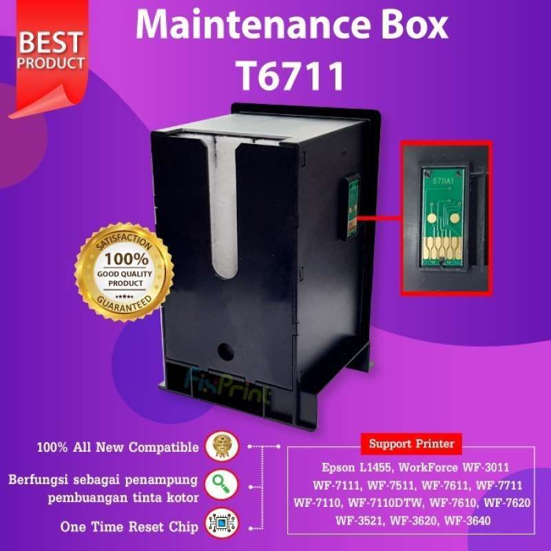 Promo Maintenance Box T6711 Pxmb3 Ink Pad Epson L1455 Wf7611 Wf7711 ...