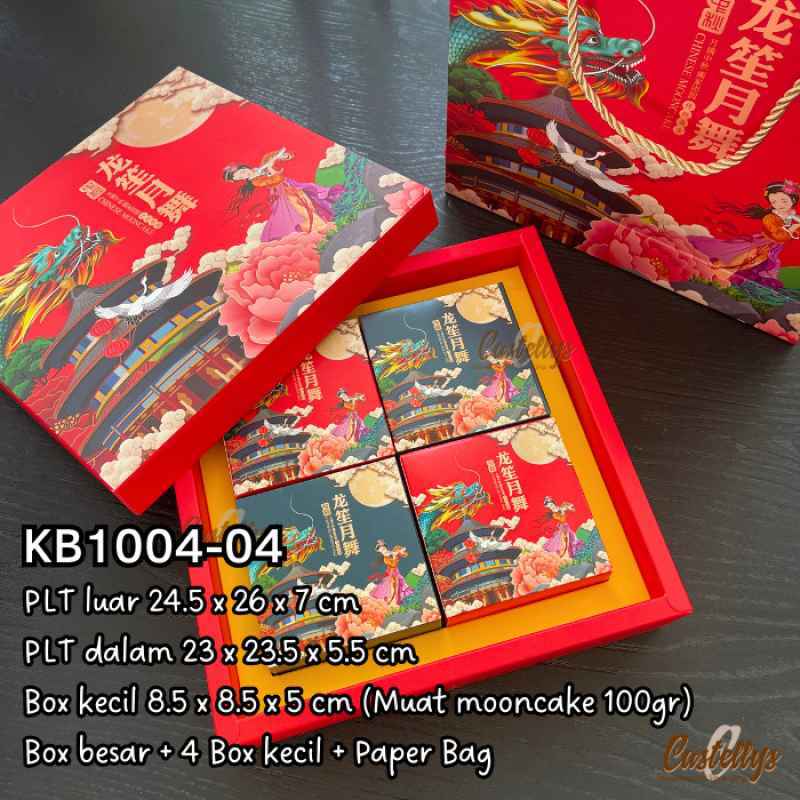 Jual 5 Set Kb1004-04 Kotak Box + Paper Bag Mooncake 100gr Kue Pia Bulan ...