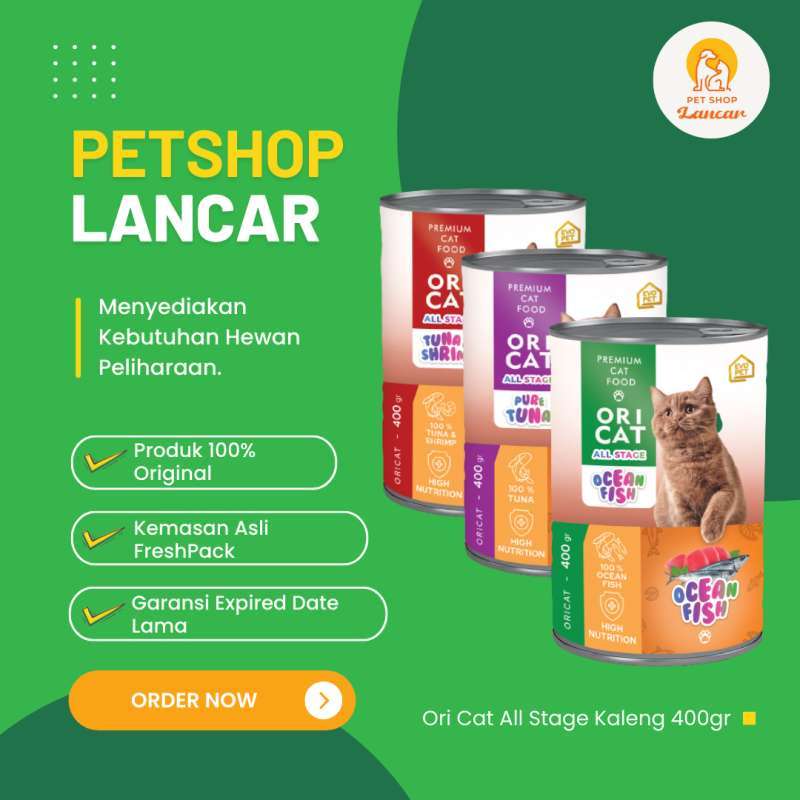 Jual Makanan Kucing Basah Ori Cat Kaleng 400 Gr - Tuna Shrimp Di Seller ...