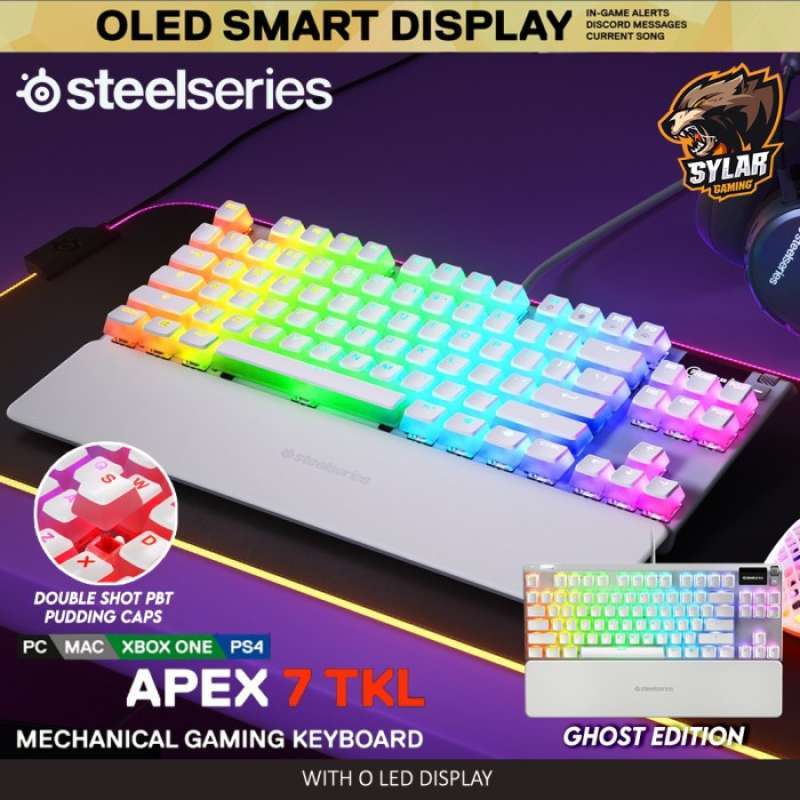 Promo Steelseries Apex 7 TKL Ghost Edition Mechanical Gaming Keyboard ...