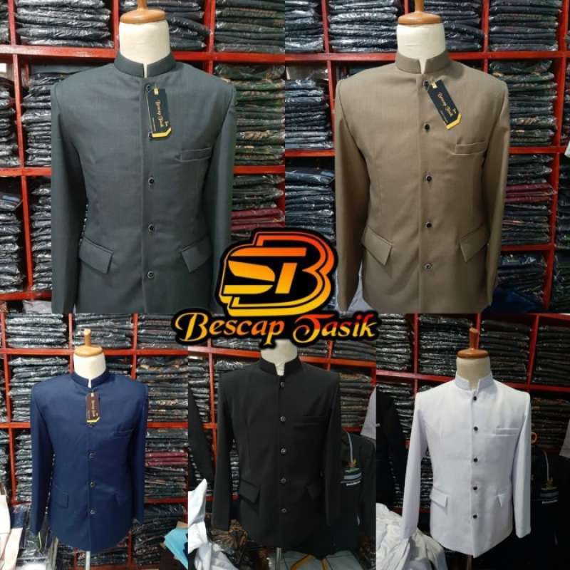 Promo Jasko Terbaru Polos Motif Saku Tutup Beskap Bapak Baju Pengn Jas ...