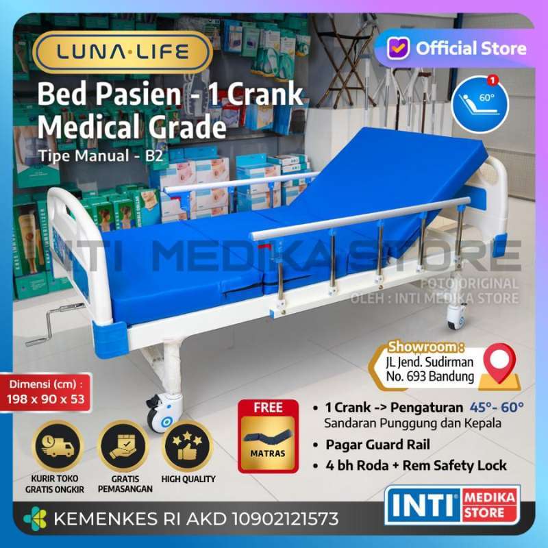 Jual LUNA LIFE - Bed Pasien MANUAL 1 Crank Ranjang Tempat Tidur Rumah ...