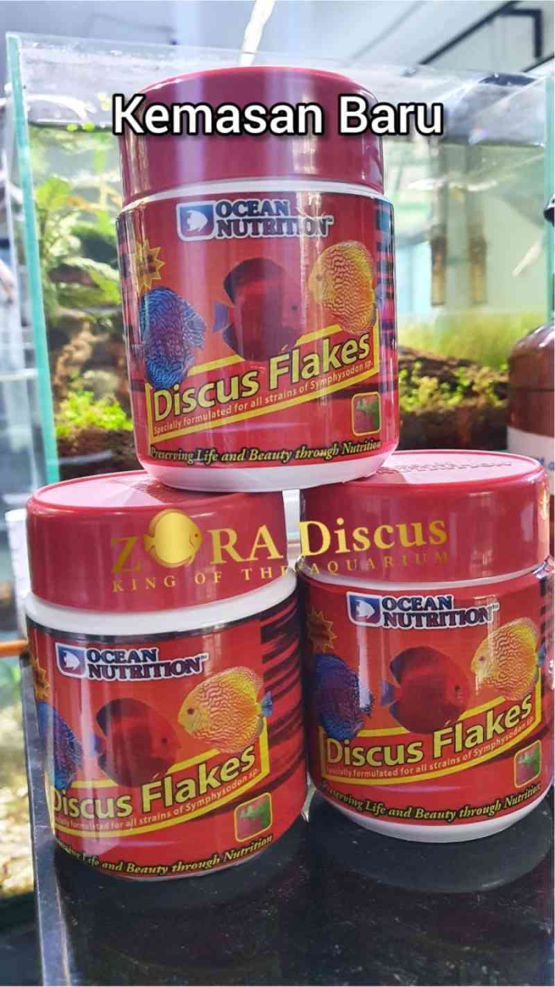 Jual ORIGINAL DISCUS FLAKES OCEAN NUTRITION MAKANAN IKAN DISCUS di ...