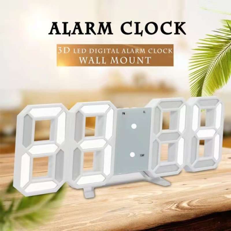 Promo Jam Meja 3D LED Angka Digital Alarm Clock Minimalis Modern ...