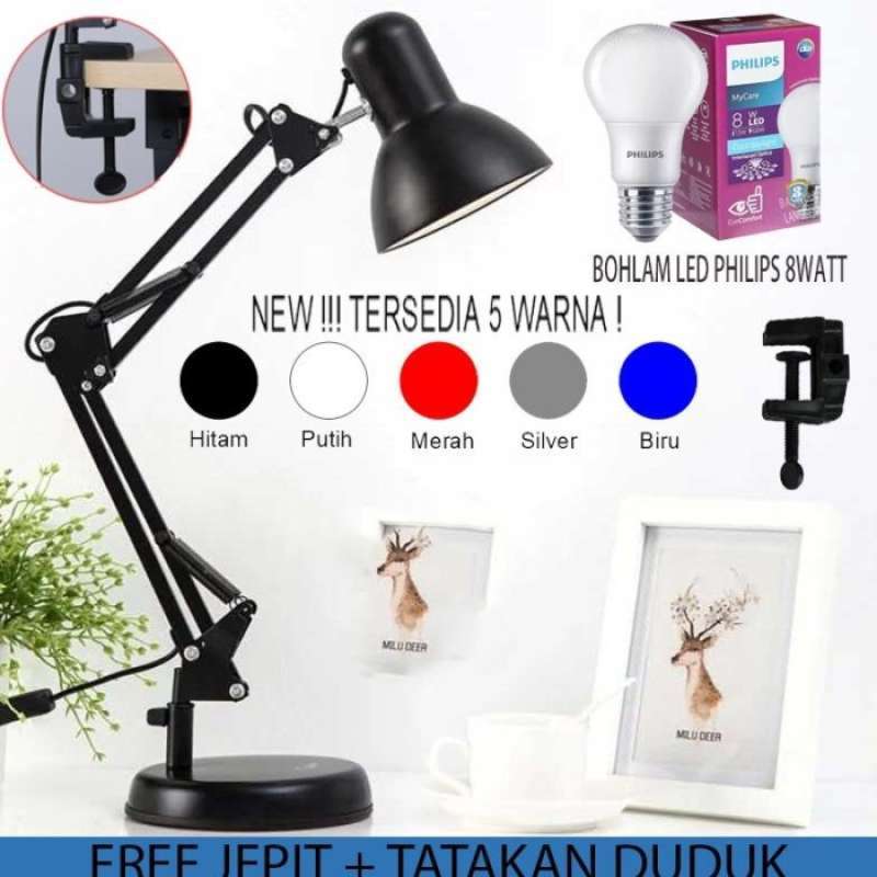 Promo COD LAMPU BELAJAR MODEL ARSITEK FITTING E27 / DESK LAMP DUDUK ...