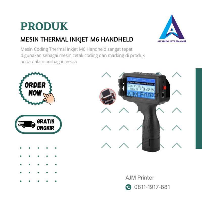 Promo Mesin Coding M6 Handheld Inkjet Printer, Expiry Date, Barcode, Qr ...