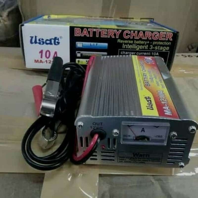 Jual Charger Aki/accu 12v 10a Otomatis Usat Intellegent Battery Charger ...