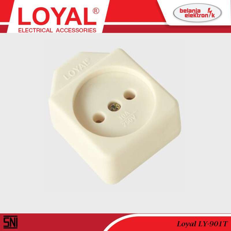 Jual LOYAL LY-901T Stop Kontak Gepeng 1 Lubang Pin Kuningan SNI (Tanpa ...