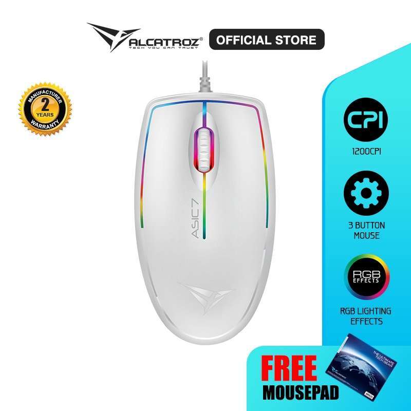 Jual Mouse Gaming Alcatroz Asic 7 Wired USB Mouse With RGB FX | 1000 ...