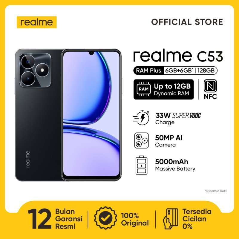 Promo Realme C53 6gb+6gb* 128gb (33w Supervooc Charge | 50mp Ai Camera | 5000 Battery | Nfc ...