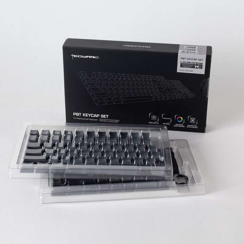 Jual TECWARE PBT BLACK GREY KEYCAP SET FOR MECHANICAL KEYBOARD di ...