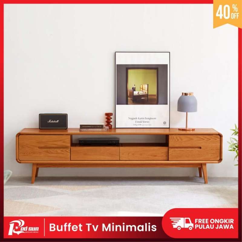 Jual Red Sun Meja Tv Cabinet Minimalis Kayu Mahoni Solid Furniture ...