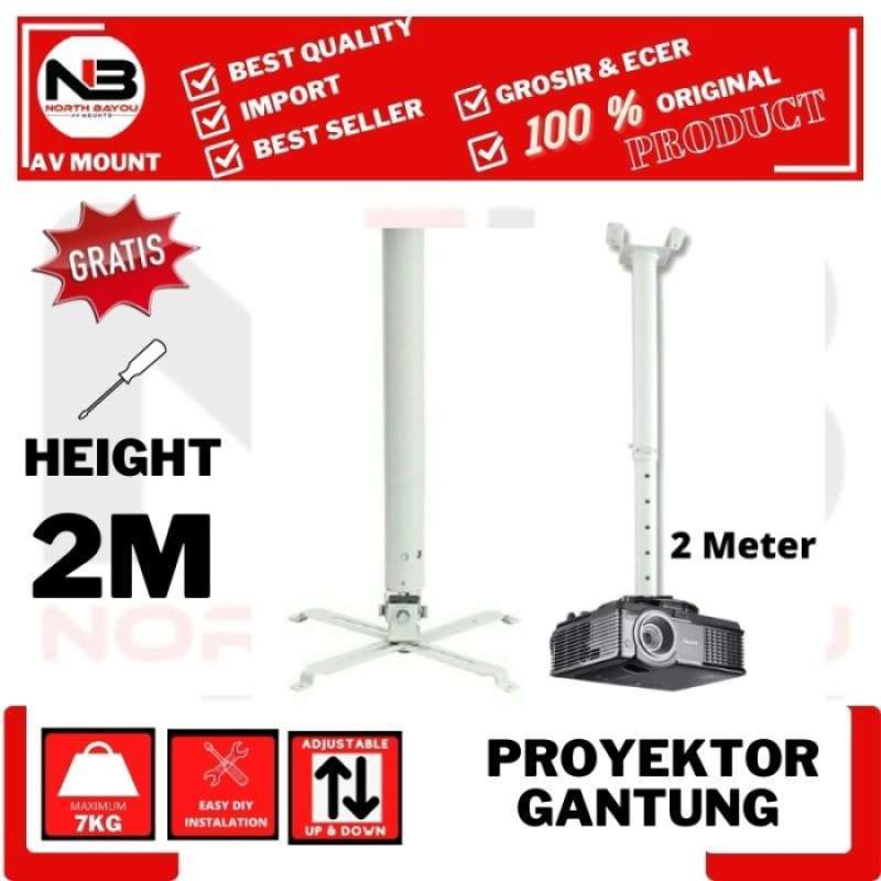 Jual bracket infocus | bracket proyektor gantung plafon warna putih 2 ...