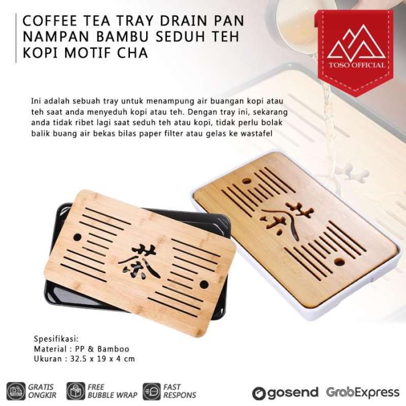 Jual Coffee Tea Tray Drain Pan Nampan Bambu Seduh Teh Kopi Motif Cha Di ...