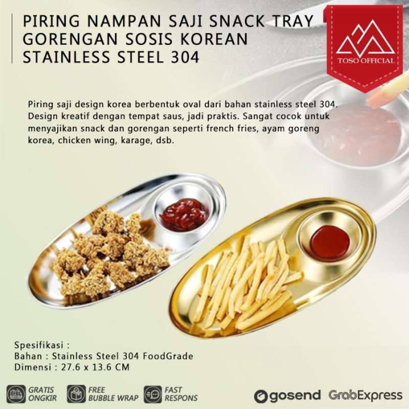 Promo Nampan Piring Saji Snack Tray Gorengan Sosis Korean Stainless Sus304 Diskon 52% Di Seller ...