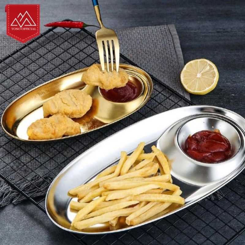 Promo Nampan Piring Saji Snack Tray Gorengan Sosis Korean Stainless ...