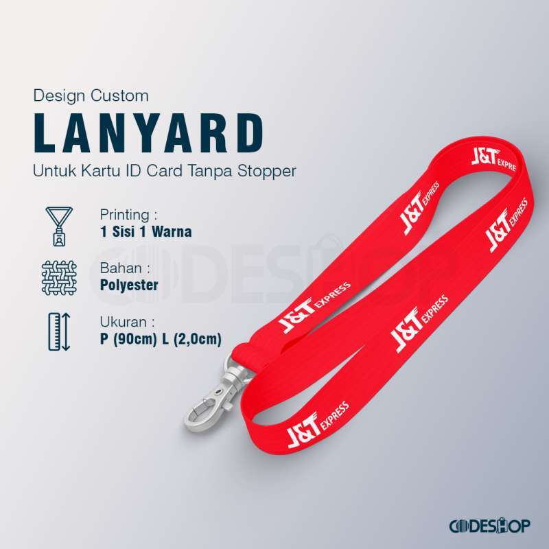 Jual Sablon Lanyard Custom Tali Gantungan Kartu / Pod Vape 1 Sisi 1 ...