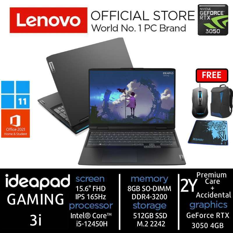 Promo Lenovo IP Gaming 3 LQID Laptop Gaming [Core i5 12450H/8GB/512GB ...