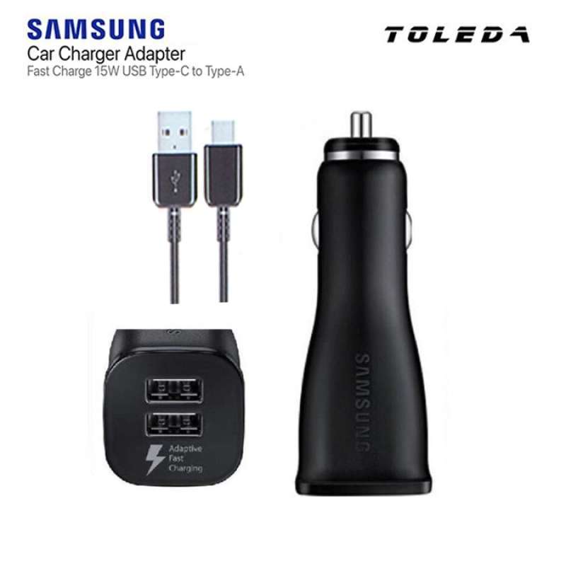 Promo Samsung Car Adapter Fast Charge 15 W 2 Usb To Type C Cable ...