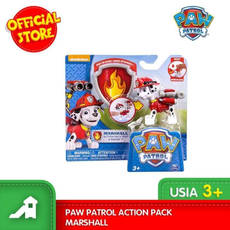Promo Mainan Figur PAW PATROL Action Pack Marshall Diskon 37% di Seller ...