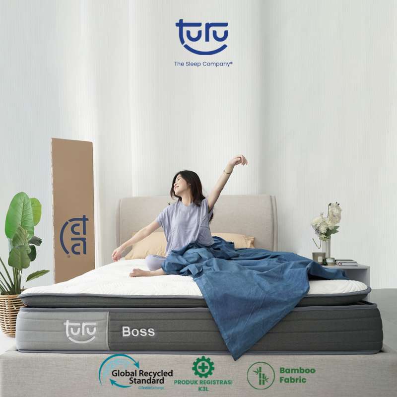 Promo Kasur Pocket Spring Bed Turu Boss Tebal 26cm + Free Bantal Diskon ...