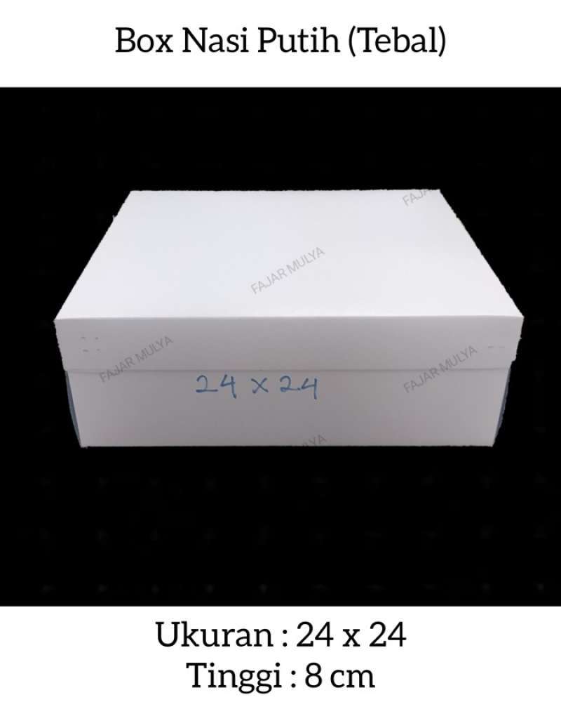 Promo dus nasi / box nasi putih / kotak nasi / ukuran 24x24 (tebal) @25 ...