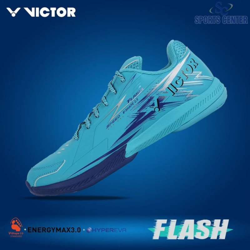 Promo New Sepatu Badminton Victor Flash M Blue Light Diskon 31% Di ...
