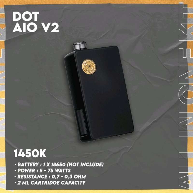 Jual Dot Aio V2 Black All In One Kit 75w Di Seller Jegeg Vape Bali ...
