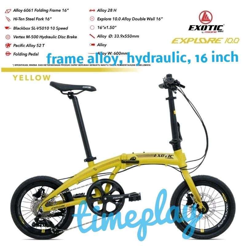 Jual Sepeda Lipat Exotic Explore 10.0 10 Alloy Hidraulik Hidrolik 16 ...