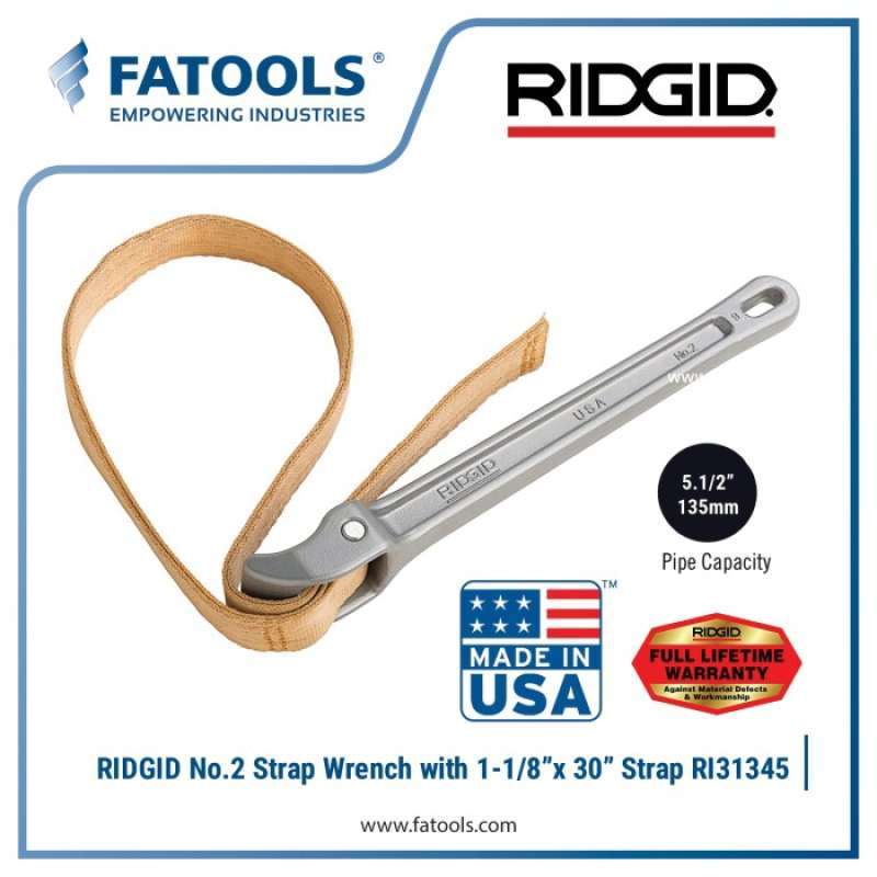 Jual Ridgid 31345 No. 2 Strap Wrench With 30 Strap Di Seller Solin Shop ...