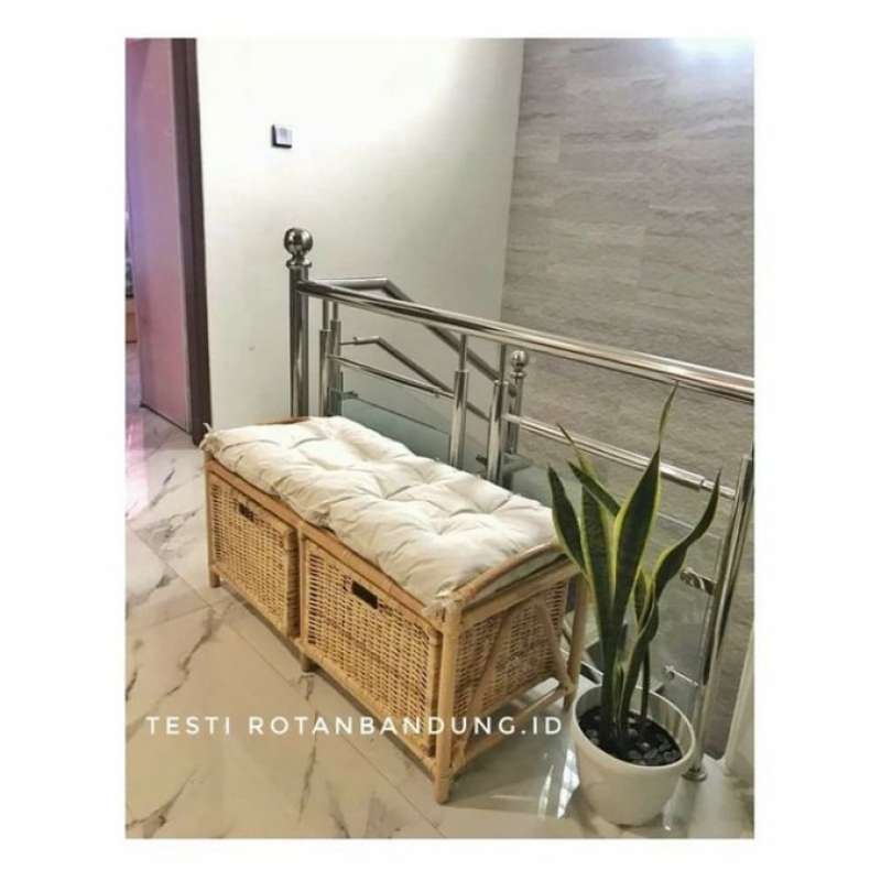 Jual Sofa Rotan/bench Rotan Dengan Laci/ Bench 2in1 - Hitam Di Seller ...