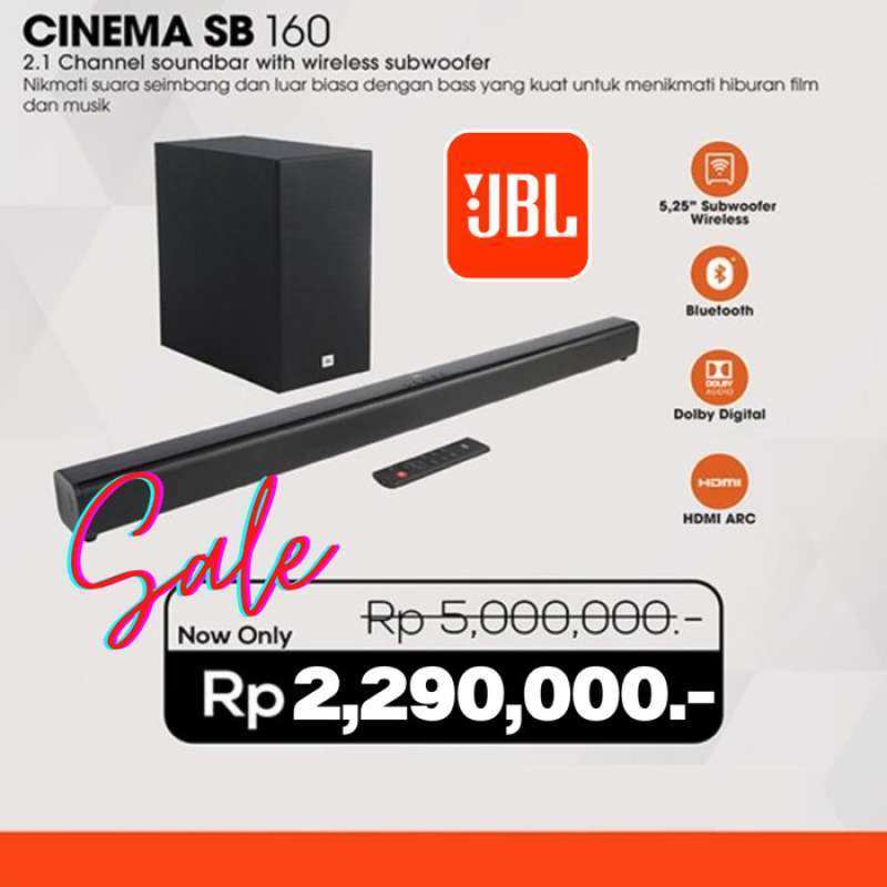 Promo Jbl Cinema Sb160 Soundbar Wireless Subwoofer Dolby Extra Deep Bass Diskon 23% di Seller ...