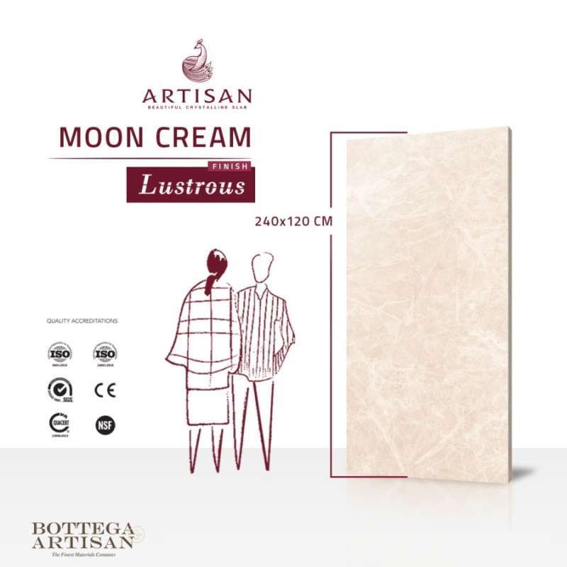 Jual Granit Lamina Slab Artisan Moon Cream Beige Lustrous 120x240 Di ...