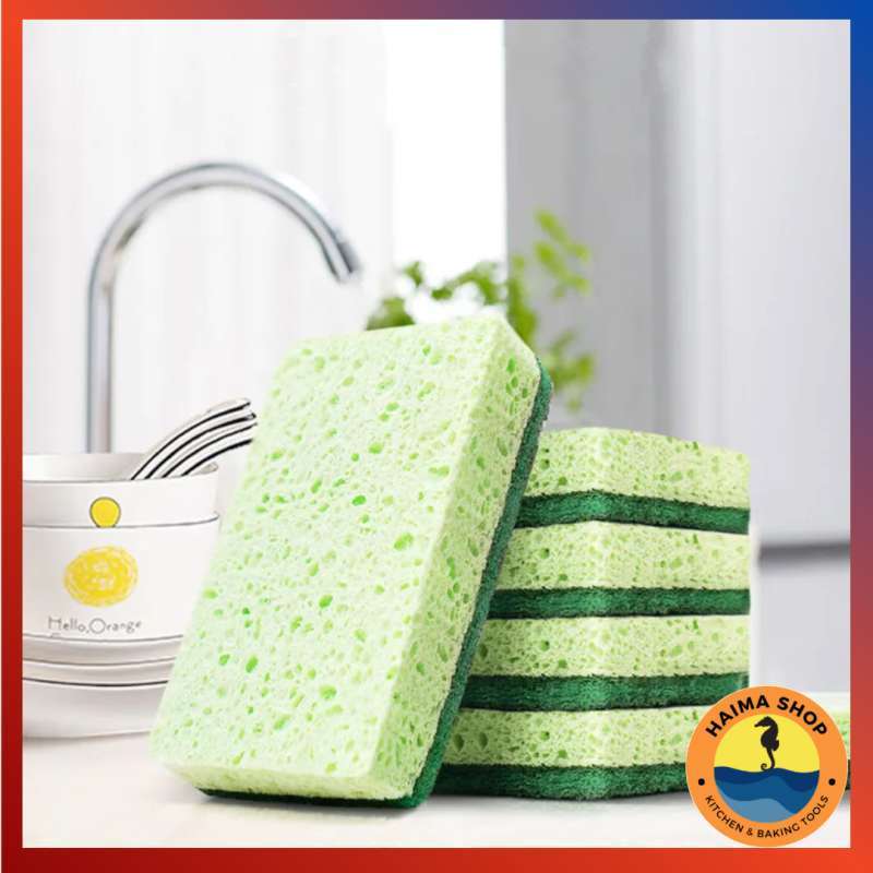 Jual haima Spon Cuci Piring Cellulose Wood Sponge Spons Awet/Spons Cuci ...