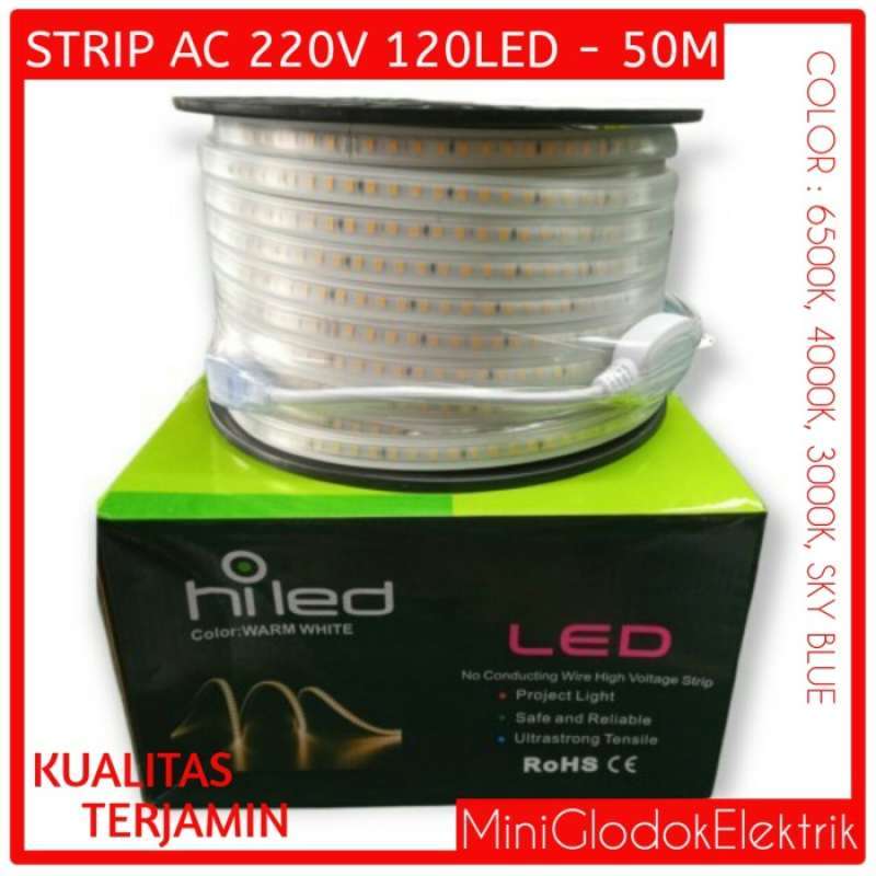 Promo Lampu LED Strip Hiled Hi Led Selang SMD AC 220V 50 METER Diskon ...
