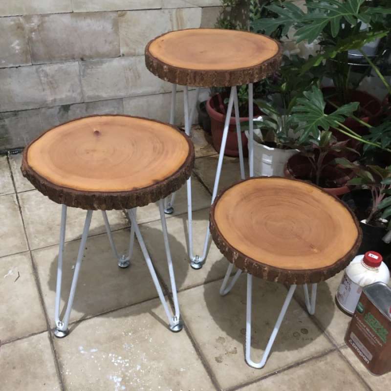 Jual Meja Kayu Bulat / Side Table / Coffee Table D : +-30cm Di Seller ...