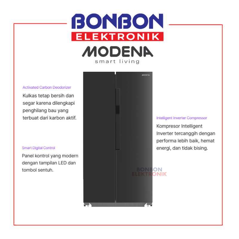 Jual Modena Kulkas Side By Side 430 L RF 4300 SDBK / RF4300SDBK di ...