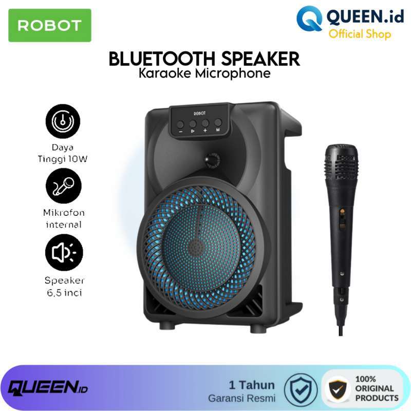 Promo Robot Rb350 Bluetooth Speaker Karaoke Speaker With Microphone 10w ...