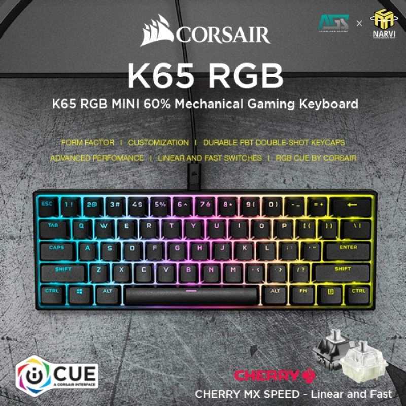 Promo Corsair K65 RGB Mini 60% Mechanical - gaming keyboard Diskon 23% ...