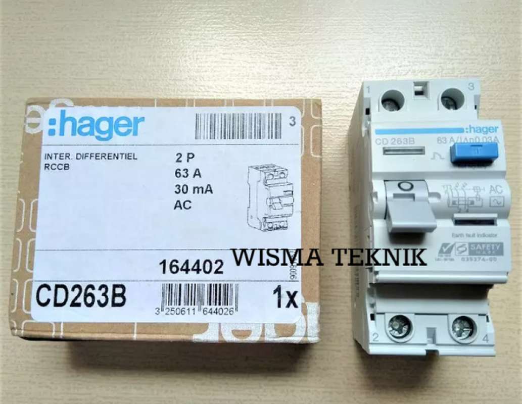 Promo Elcb / Rccb 2p 63a Hager Type Cd263b Diskon 23% Di Seller Pedalis ...